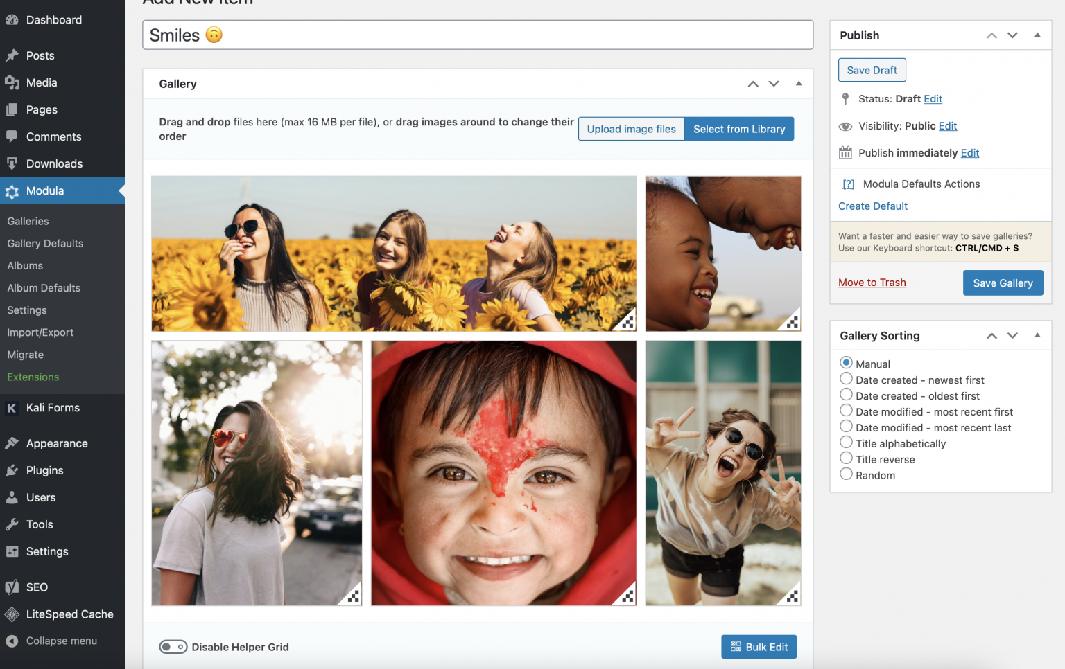 How to create a WordPress image gallery with thumbnails