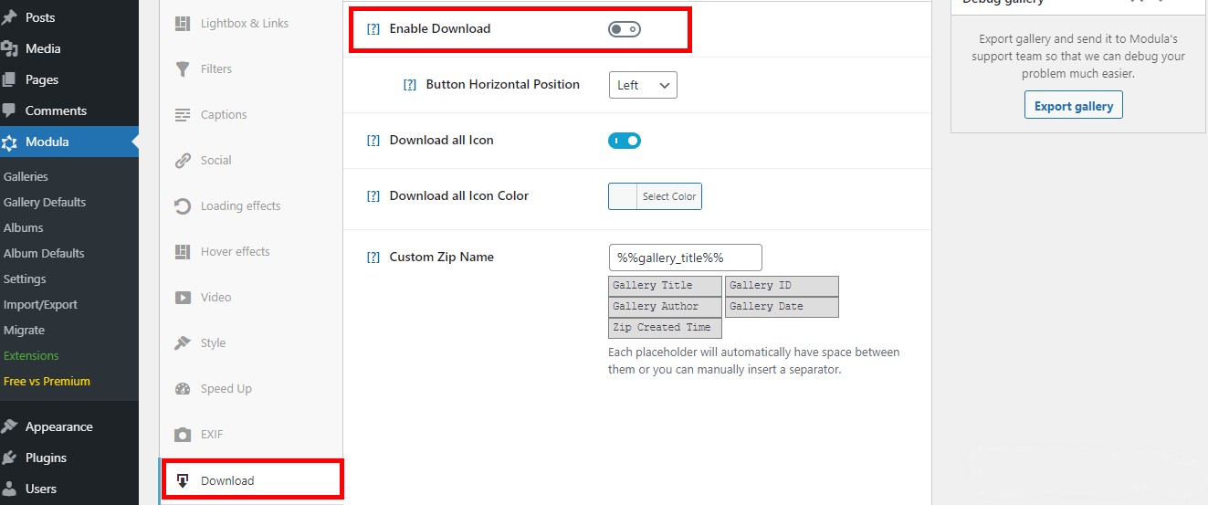 How to create password-protected image galleries - WordPress Modula