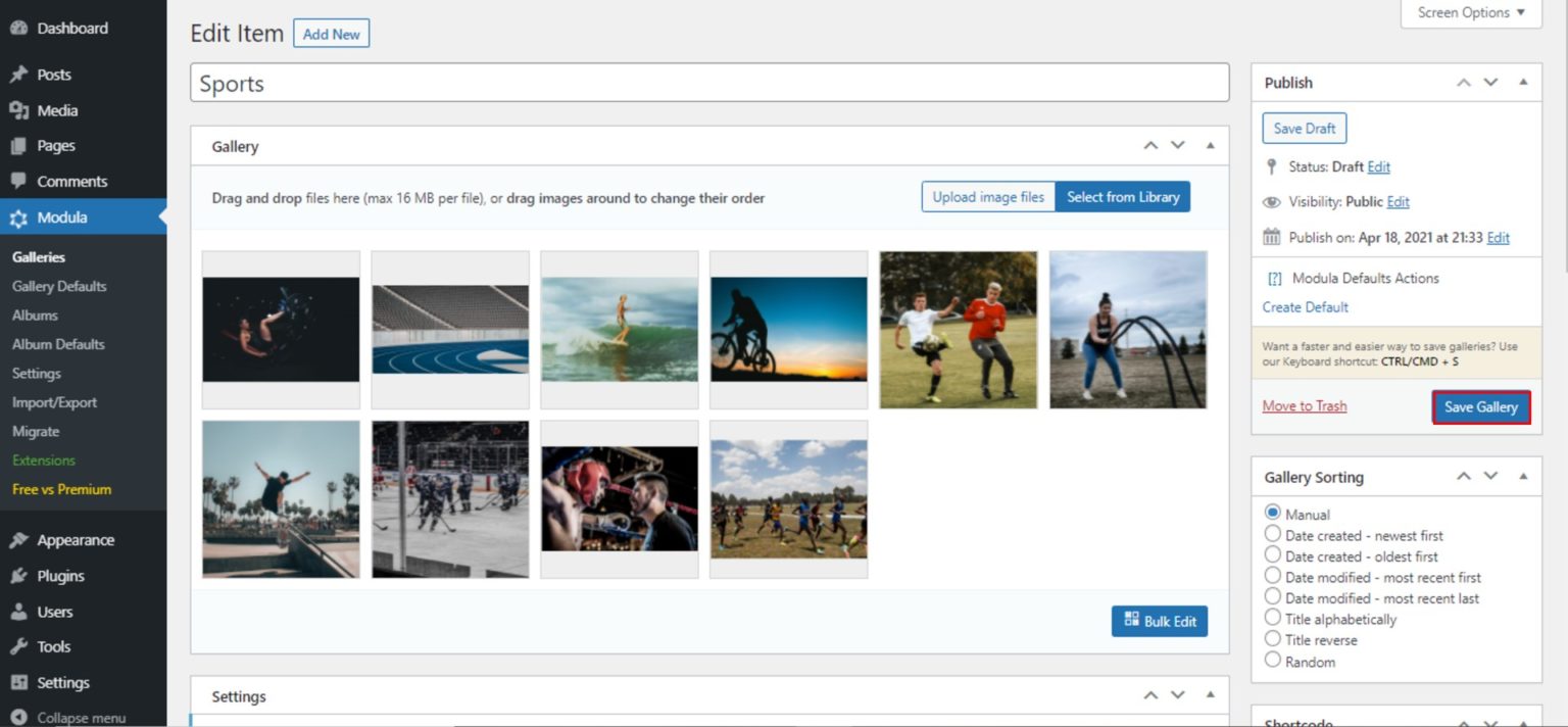 How do I create multiple galleries in WordPress? - Modula