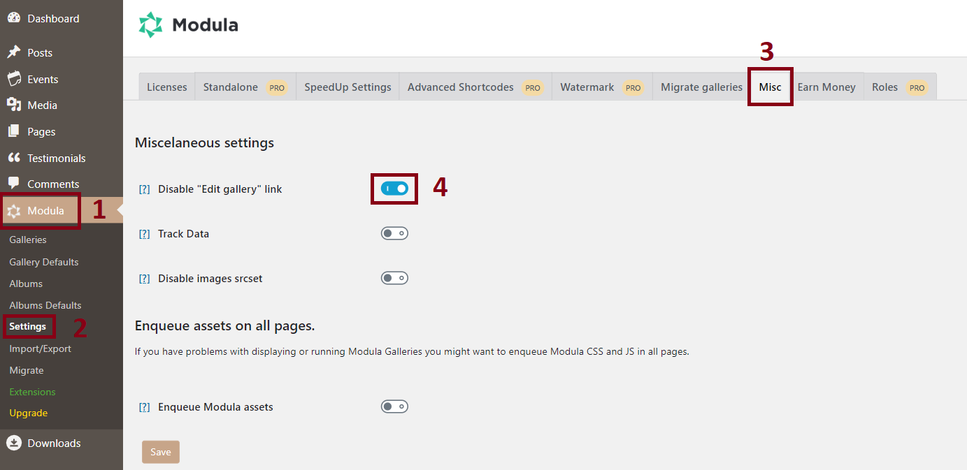 How to remove the ‘Edit Gallery’ link on the front end? – Modula