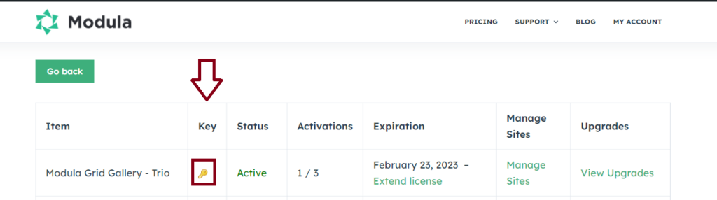 How to retrieve your license key
