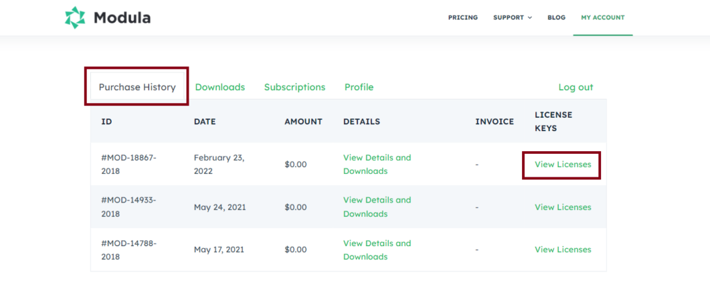 How to retrieve your license key? – Modula