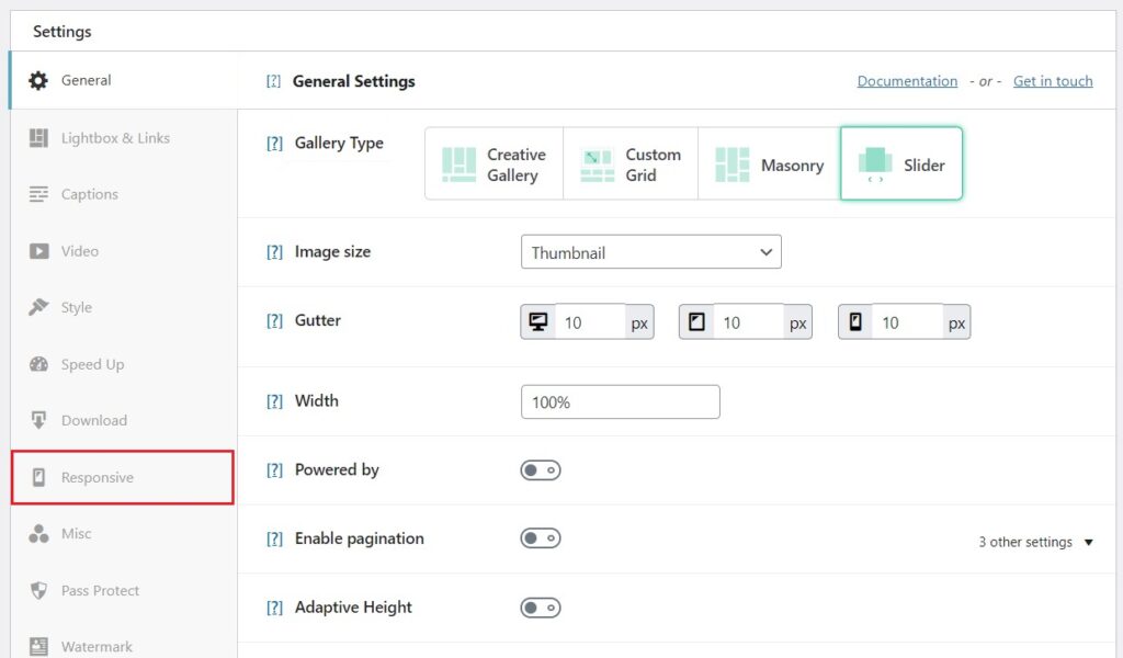 Modula Responsive Gallery Settings Guide