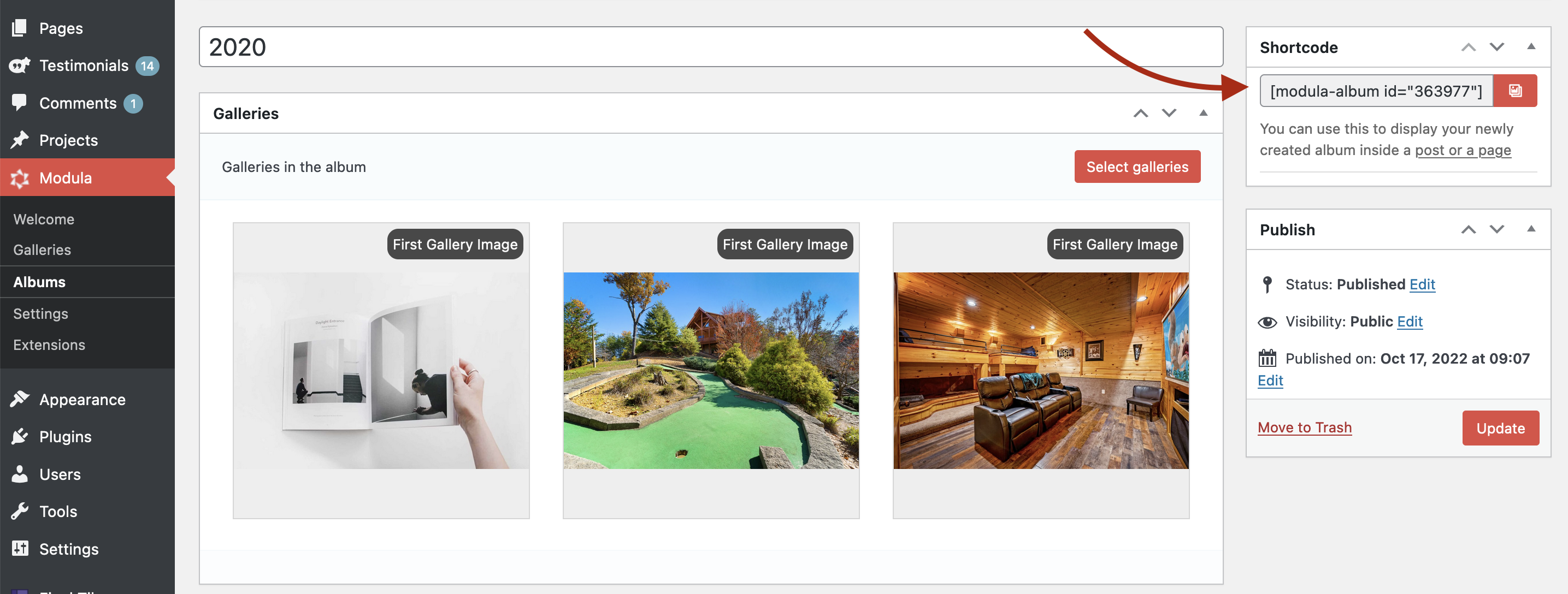 How to Locate Your Modula Gallery ID Number