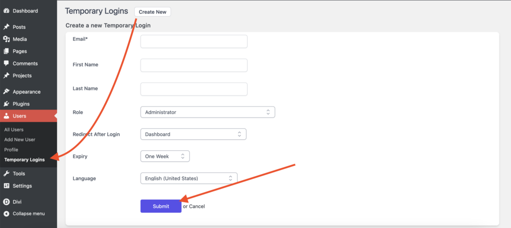How to create temporary Admin users for support in WordPress? – Modula